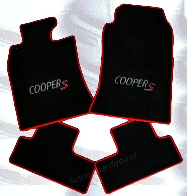 Automatten Mini in hoogwaardig velours met logo COOPER S Automatten4you.nl